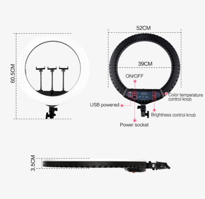 21 Inch Large Ring Light, 21″ Selfie Ring Light with 73″ Extendable ...