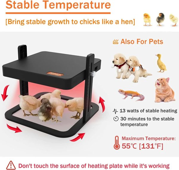 Chick Brooder Heater， Poultry Brooder Heating Plate，Adjustable Temp ...
