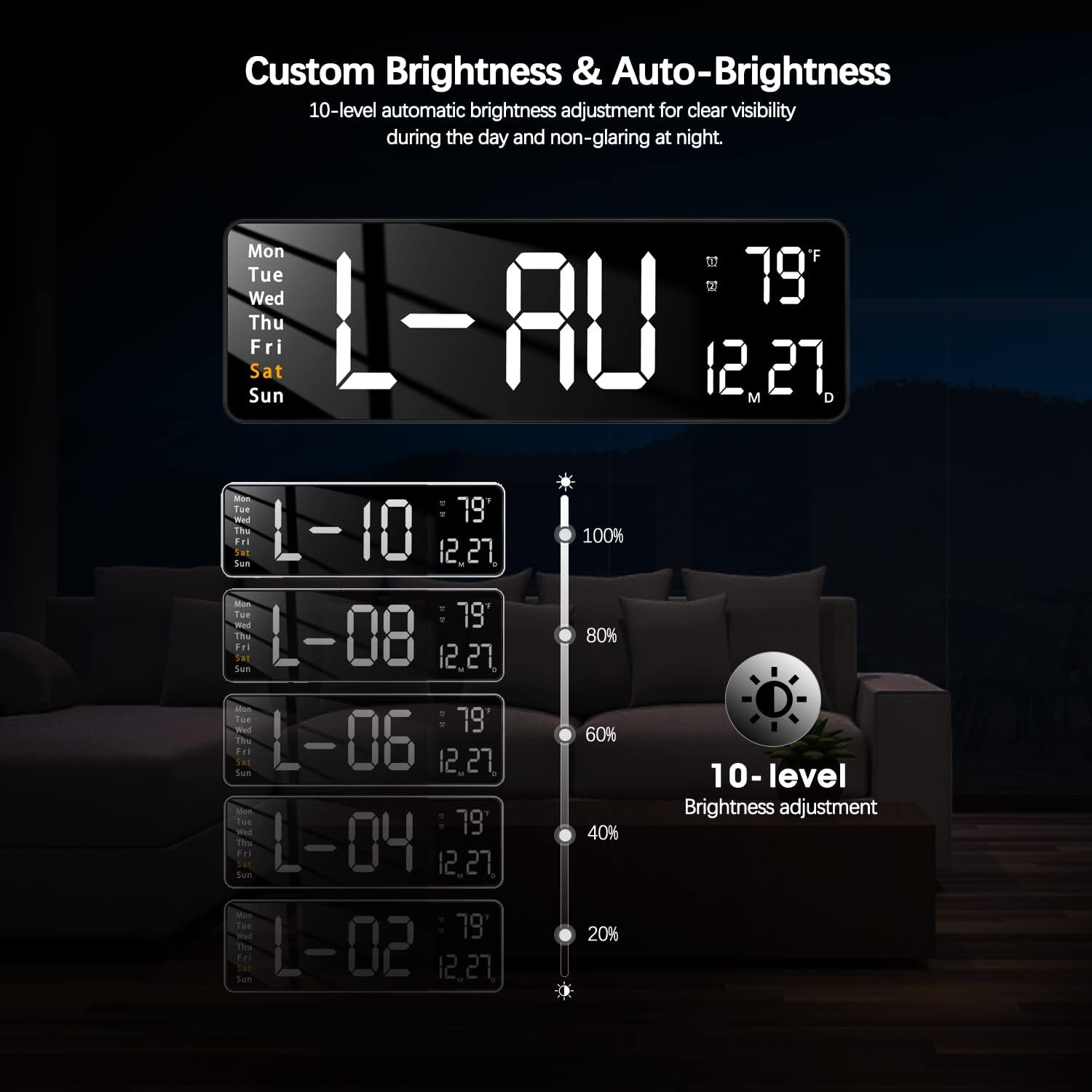 16″ Large Digital Wall Clock with Remote Control – iFirst