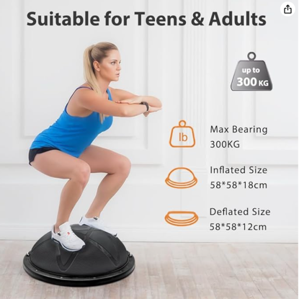 Balance Ball, Half Ball, Bosu Ball Exercise Workout Trainer – iFirst